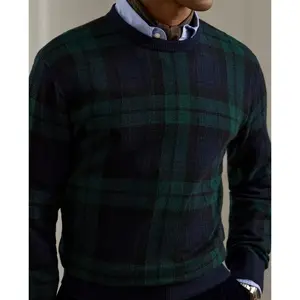 Ralph Lauren Plaid Cashmere Crewneck Sweater
