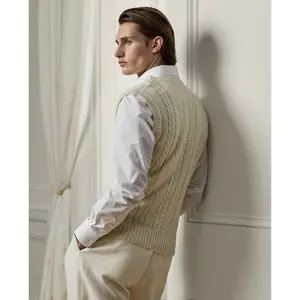 Ralph Lauren Cable Cashmere-silk-linen Sweater Vest