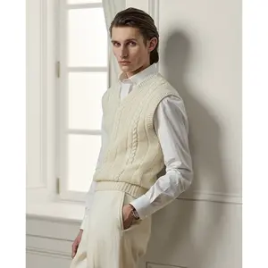 Ralph Lauren Cable Cashmere-silk-linen Sweater Vest
