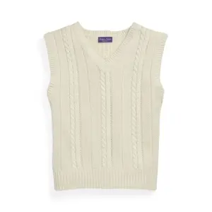 Ralph Lauren Cable Cashmere-silk-linen Sweater Vest