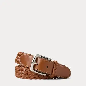 Ralph Lauren Braided Leather Belt - Gold