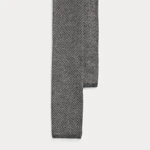 Ralph Lauren Herringbone-knit Cashmere Tie - Grey