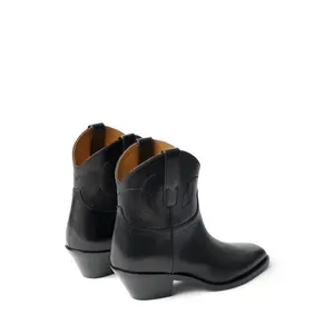 Ralph Lauren Jayme 45 Mm Burnished Calfskin Bootie - Black