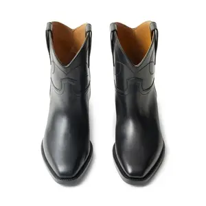 Ralph Lauren Jayme 45 Mm Burnished Calfskin Bootie - Black
