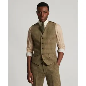 Ralph Lauren Checked Wool Tweed Vest