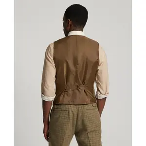 Ralph Lauren Checked Wool Tweed Vest