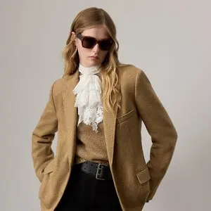 Ralph Lauren Eli Basket-weave Tweed Jacket - Camel/cognac