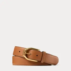 Ralph Lauren Welington Stirrup-buckle Calfskin Belt - Gold