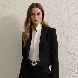 Ralph Lauren Spencer Wool Crepe Tuxedo Jacket - Black