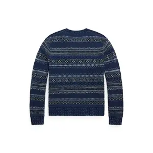Ralph Lauren Indigo Fair Isle Cotton-linen Sweater