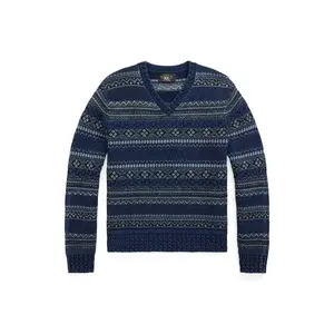 Ralph Lauren Indigo Fair Isle Cotton-linen Sweater