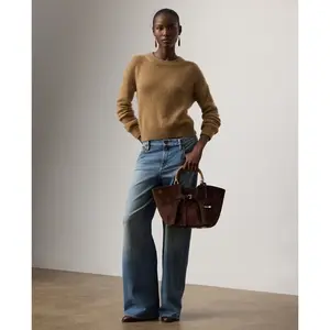 Ralph Lauren Cashmere-blend Jersey Crewneck Sweater - Camel