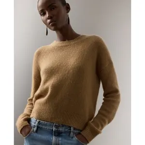 Ralph Lauren Cashmere-blend Jersey Crewneck Sweater - Camel