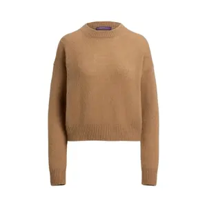 Ralph Lauren Cashmere-blend Jersey Crewneck Sweater - Camel