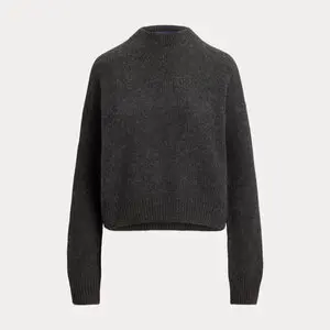 Ralph Lauren Cashmere-blend Jersey Crewneck Sweater - Medium Grey Melange