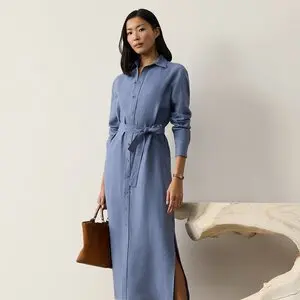 Ralph Lauren Vicki Linen Day Dress - Cornflower