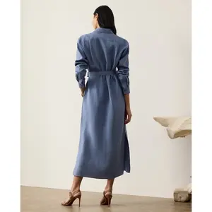 Ralph Lauren Vicki Linen Day Dress - Cornflower