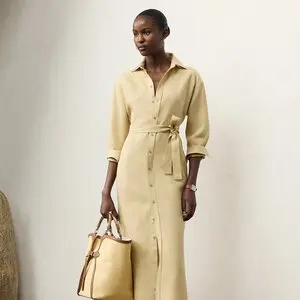Ralph Lauren Vicki Linen Day Dress - Light Sand