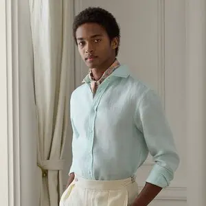 Ralph Lauren Basket-weave Linen Shirt - Mint