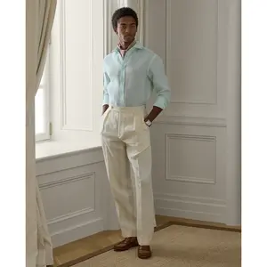 Ralph Lauren Basket-weave Linen Shirt - Mint