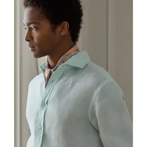 Ralph Lauren Basket-weave Linen Shirt - Mint
