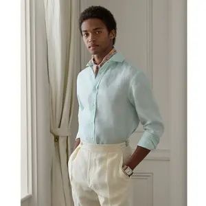 Ralph Lauren Basket-weave Linen Shirt - Mint