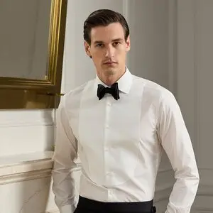 Ralph Lauren Piqué-bib French Cuff Tuxedo Shirt - White