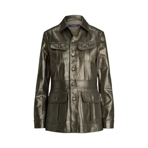Ralph Lauren Bacall Foiled Denim Field Jacket
