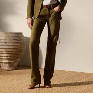 Ralph Lauren Scottie Perforated Lamb-suede Pant