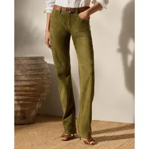 Ralph Lauren Scottie Perforated Lamb-suede Pant