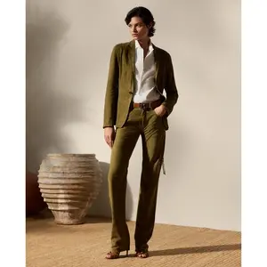 Ralph Lauren Scottie Perforated Lamb-suede Pant
