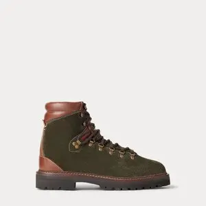 Ralph Lauren Halpin Shearling-trim Calf-suede Boot