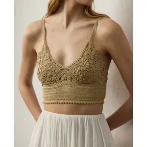 Ralph Lauren Hand-crocheted Floral Silk Bralette