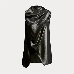 Ralph Lauren Julie Foiled Georgette Blouse - Asteroid