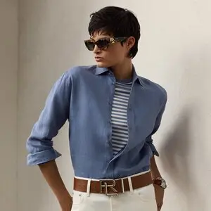 Ralph Lauren Adrien Relaxed Fit Linen Shirt - Cornflower