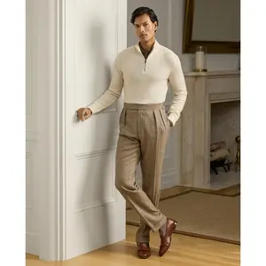 Ralph Lauren Birdseye Cashmere Quarter-zip Sweater - Cream Multi