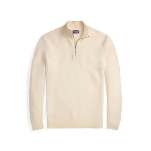 Ralph Lauren Birdseye Cashmere Quarter-zip Sweater - Cream Multi