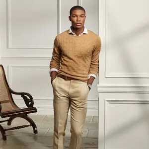Ralph Lauren Gregory Hand-tailored Linen Trouser - Tan