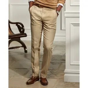 Ralph Lauren Gregory Hand-tailored Linen Trouser - Tan