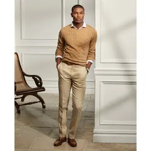Ralph Lauren Gregory Hand-tailored Linen Trouser - Tan