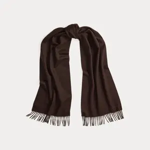 Ralph Lauren Fringe-trim Cashmere Scarf Dark Brown