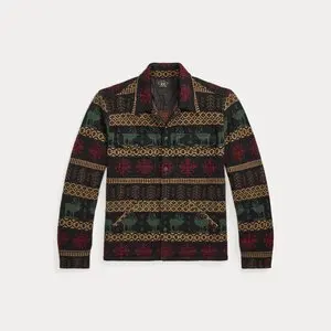 Ralph Lauren Wool Overshirt Sweater - Black Multi