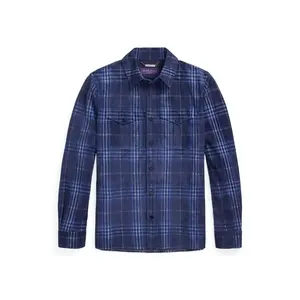 Ralph Lauren Plaid-print Suede Overshirt