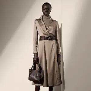 Ralph Lauren Aniyah Washed Charmeuse Day Dress