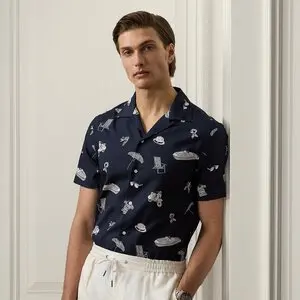 Ralph Lauren Coastal-print Camp Shirt - Blue