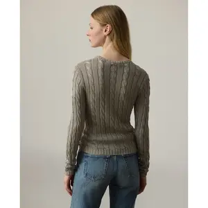 Ralph Lauren Cable-knit Silk Crewneck Sweater - Mist
