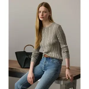 Ralph Lauren Cable-knit Silk Crewneck Sweater - Mist