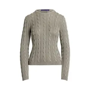 Ralph Lauren Cable-knit Silk Crewneck Sweater - Mist