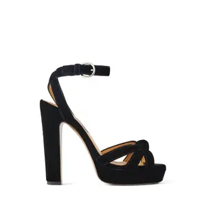 Ralph Lauren Arding 125 Mm Velvet Platform Sandal