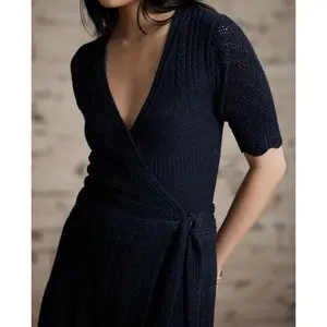 Ralph Lauren Jacquard-knit Pointelle Wrap Dress